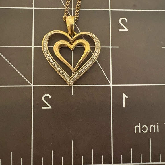 Jewelry | Gold Double Heart Necklace With Sparkling Gemstones | Poshmark